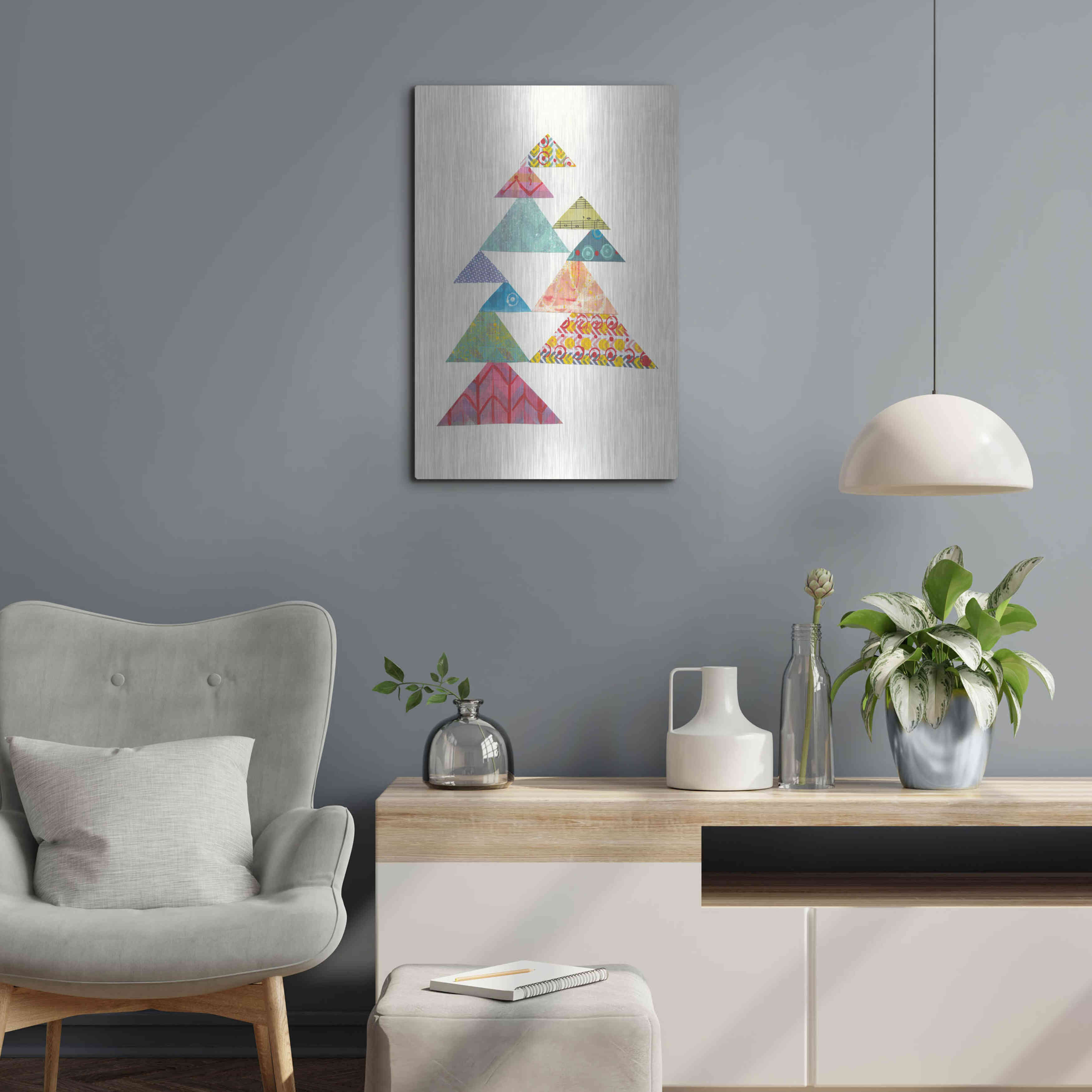 Ivy Bronx 'Modern Abstract Triangles I' by Courtney Prahl, Metal Wall ...