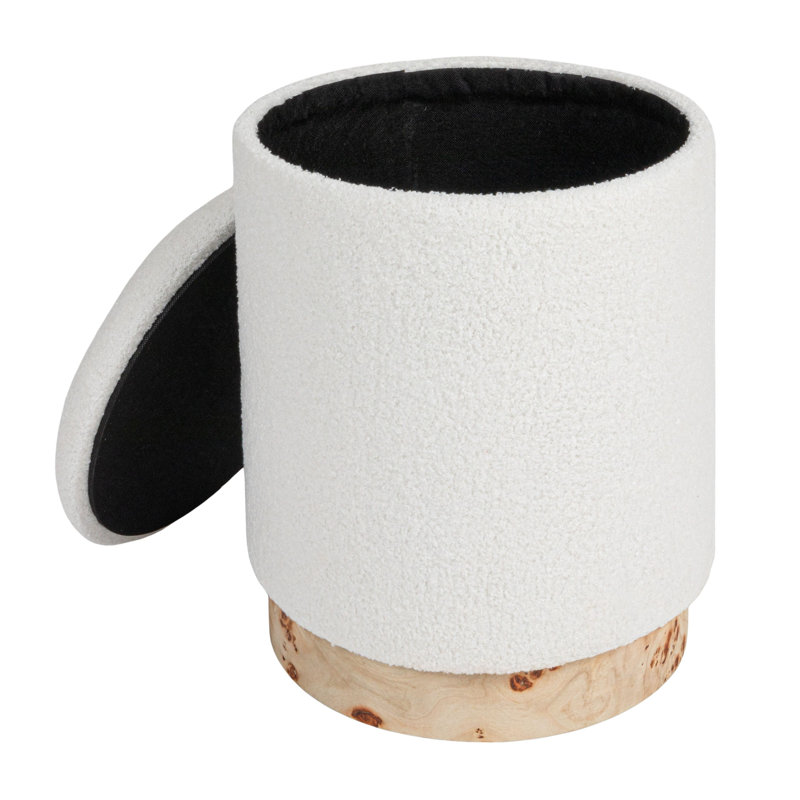 Latitude Run® Round Upholstered Storage Stool With Removeable Lid | Wayfair