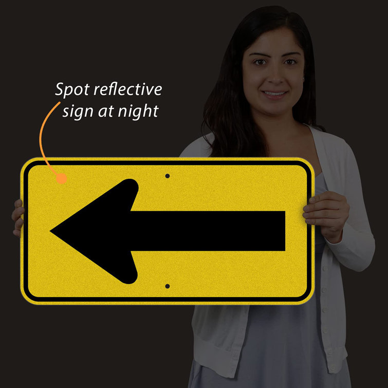 SmartSign Left Arrow 12" X 24" Mutcd-Compliant 3M Engineer Grade ...