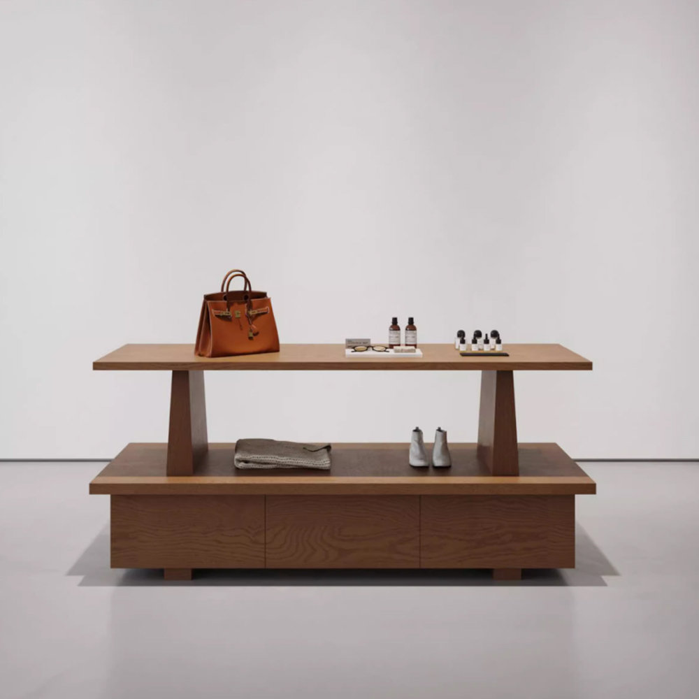 Artistic Soul XKX Premium Furniture 70.87" Wood Display Stand with Open ...