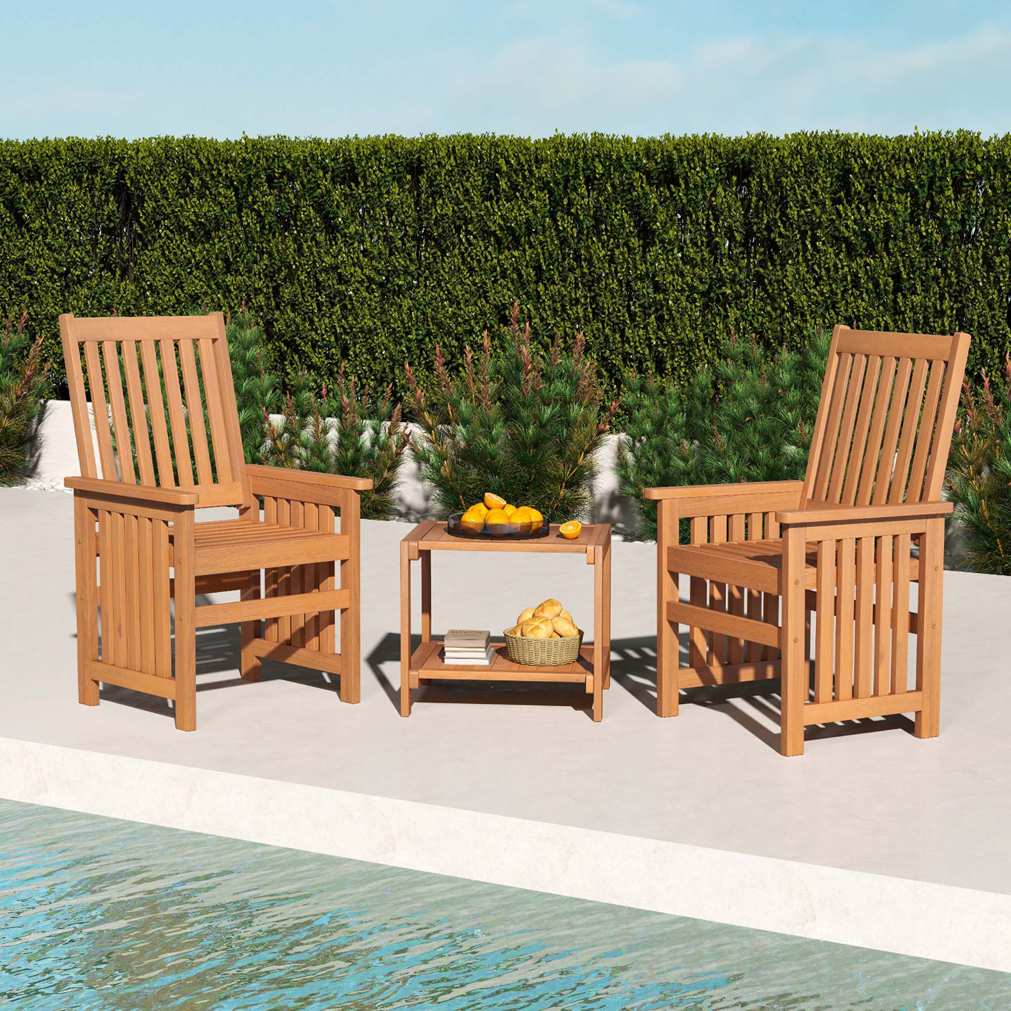 Winston Porter 3 Pieces Patio Furniture Set With 1.5" Umbrella Hole ...