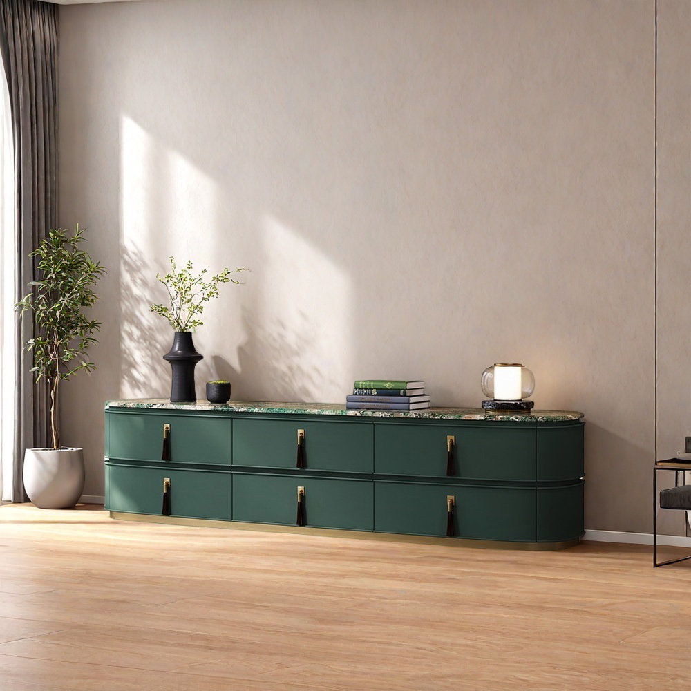 Trentastic Trails Environment-friendly TV stand marble countertop | Wayfair