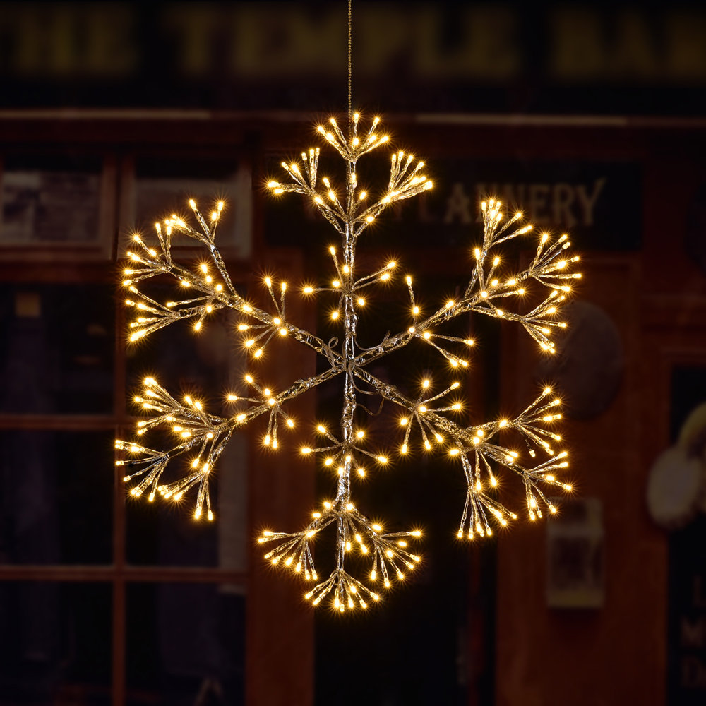 The Holiday Aisle® LED Snowflake 240 Light Lighted Window Décor ...