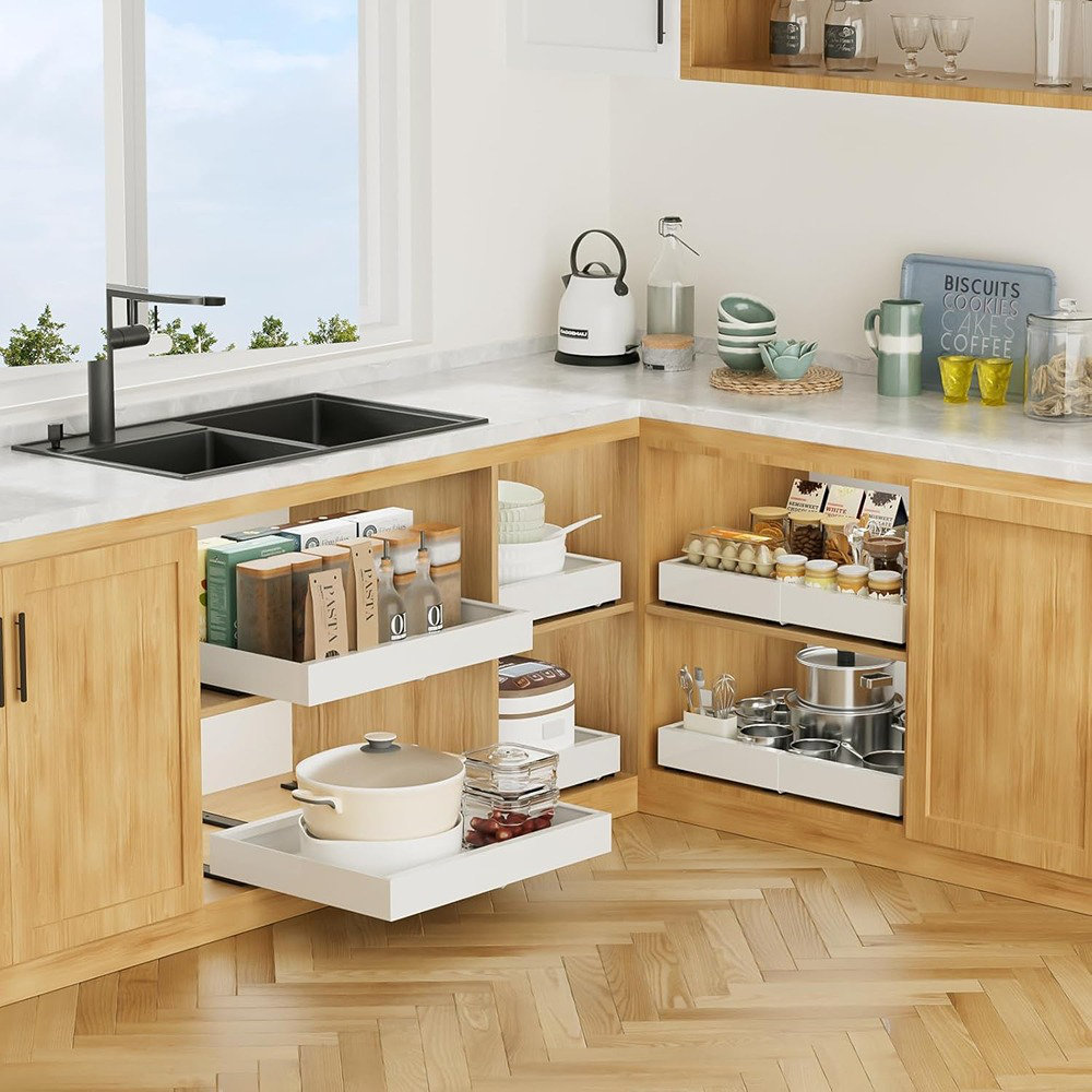 Rebrilliant 2 Pack 16.5" Deep Pull Out Cabinet Organizer, Upgrade 3 ...