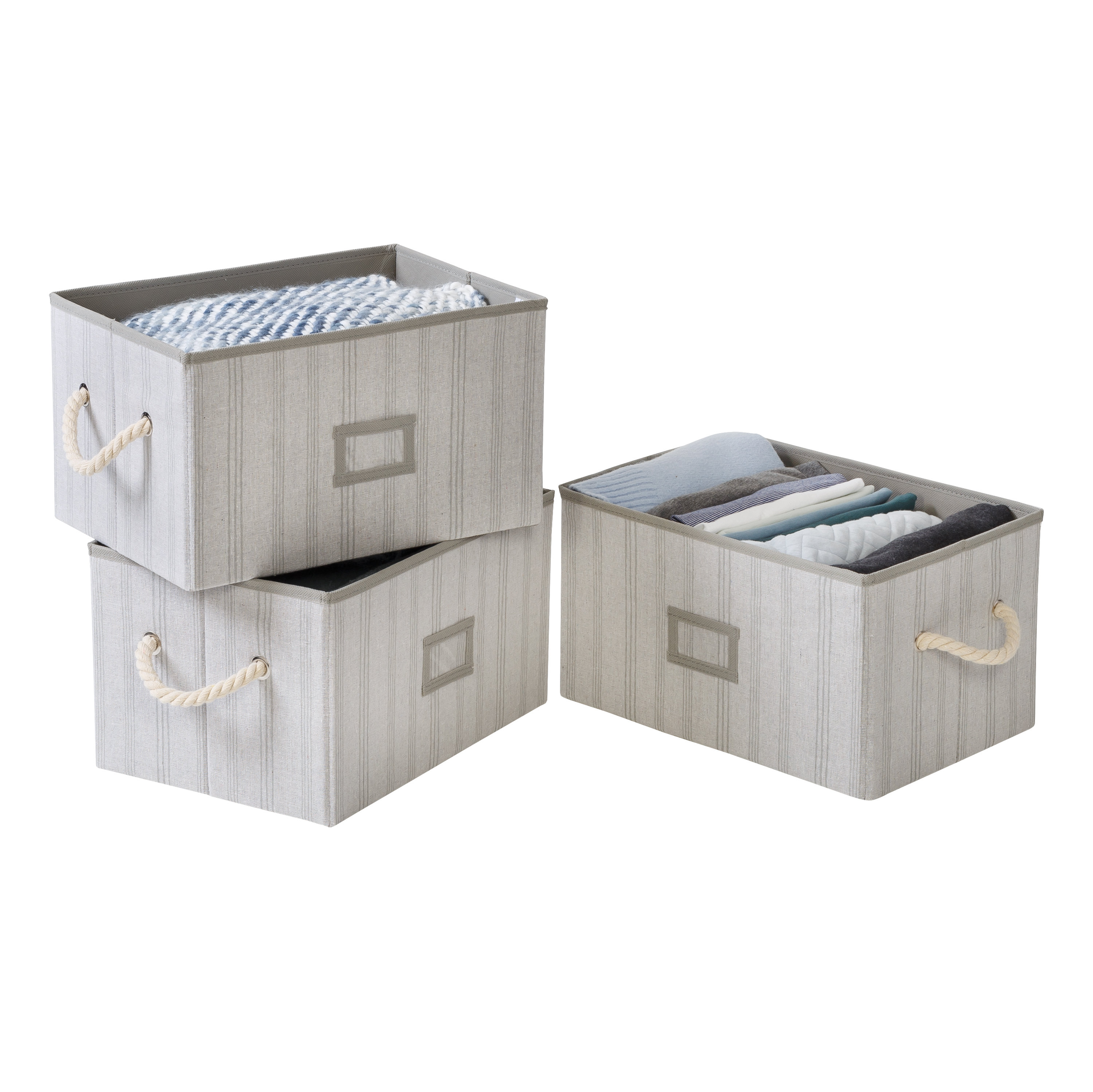 Breakwater Bay Large Storage Fabric Bin Set | Wayfair