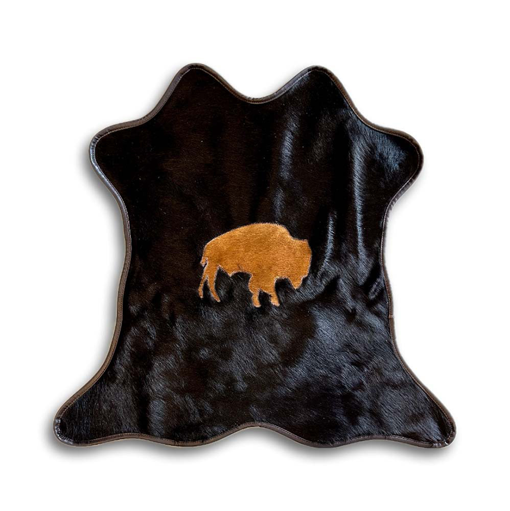 Union Rustic Mini Cowhide w/Border and Buffalo Motif | Wayfair