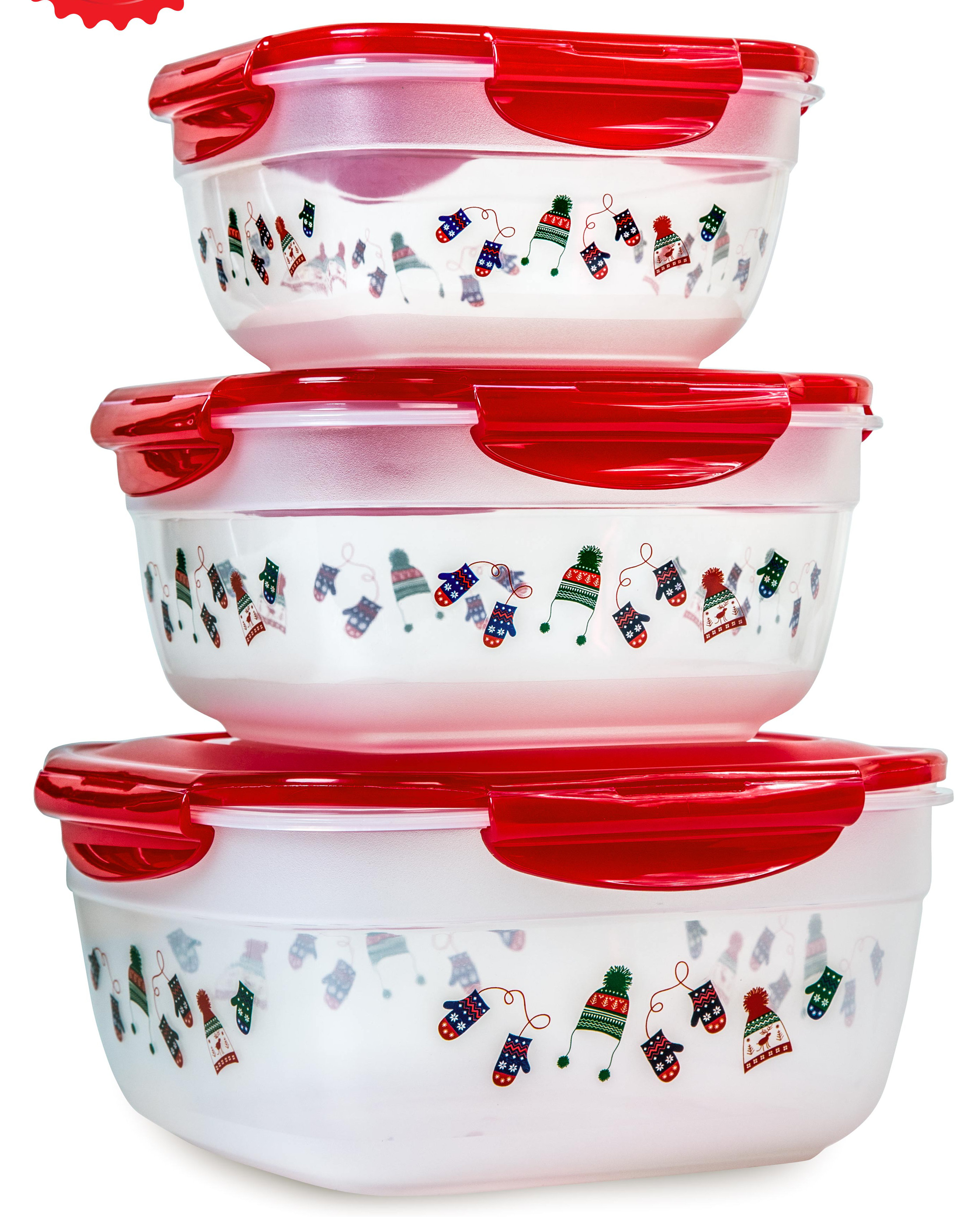 Lock & Lock Holiday Mitten 3 Food Storage Set | Wayfair