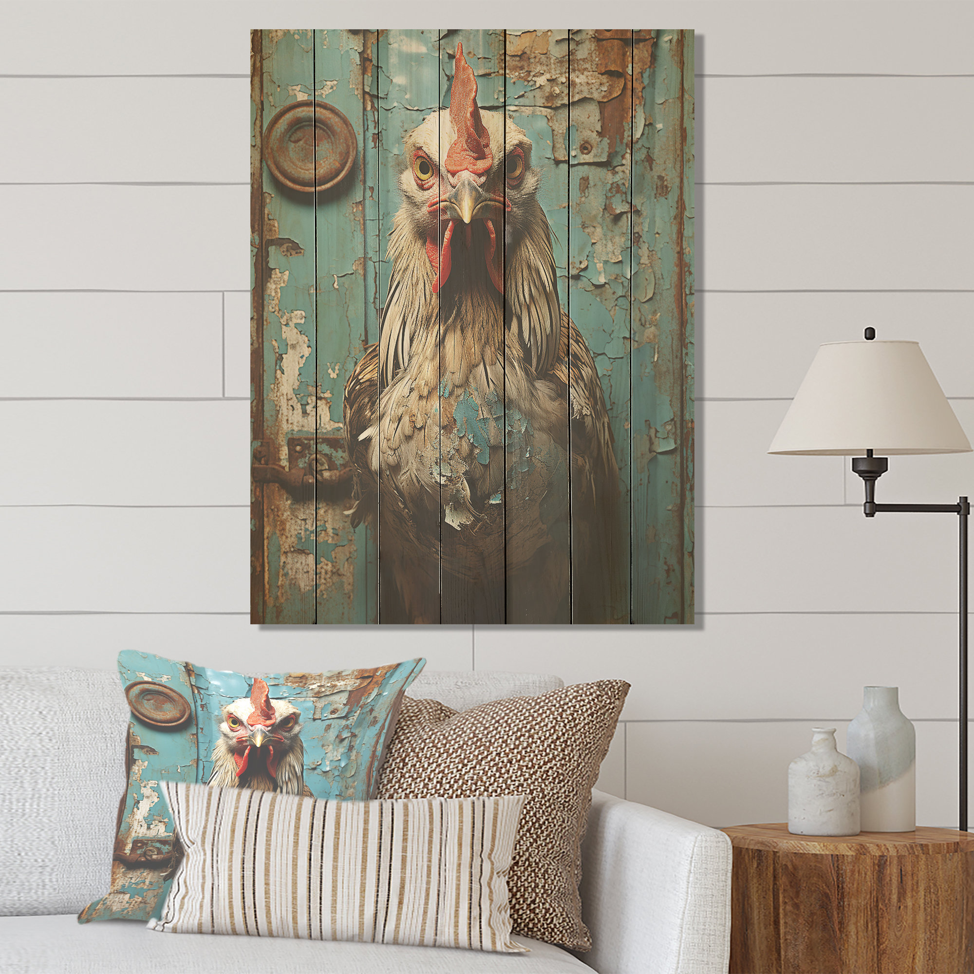 August Grove® Farmhouse Barn Rooster Portrait III - Chicken Animal On ...