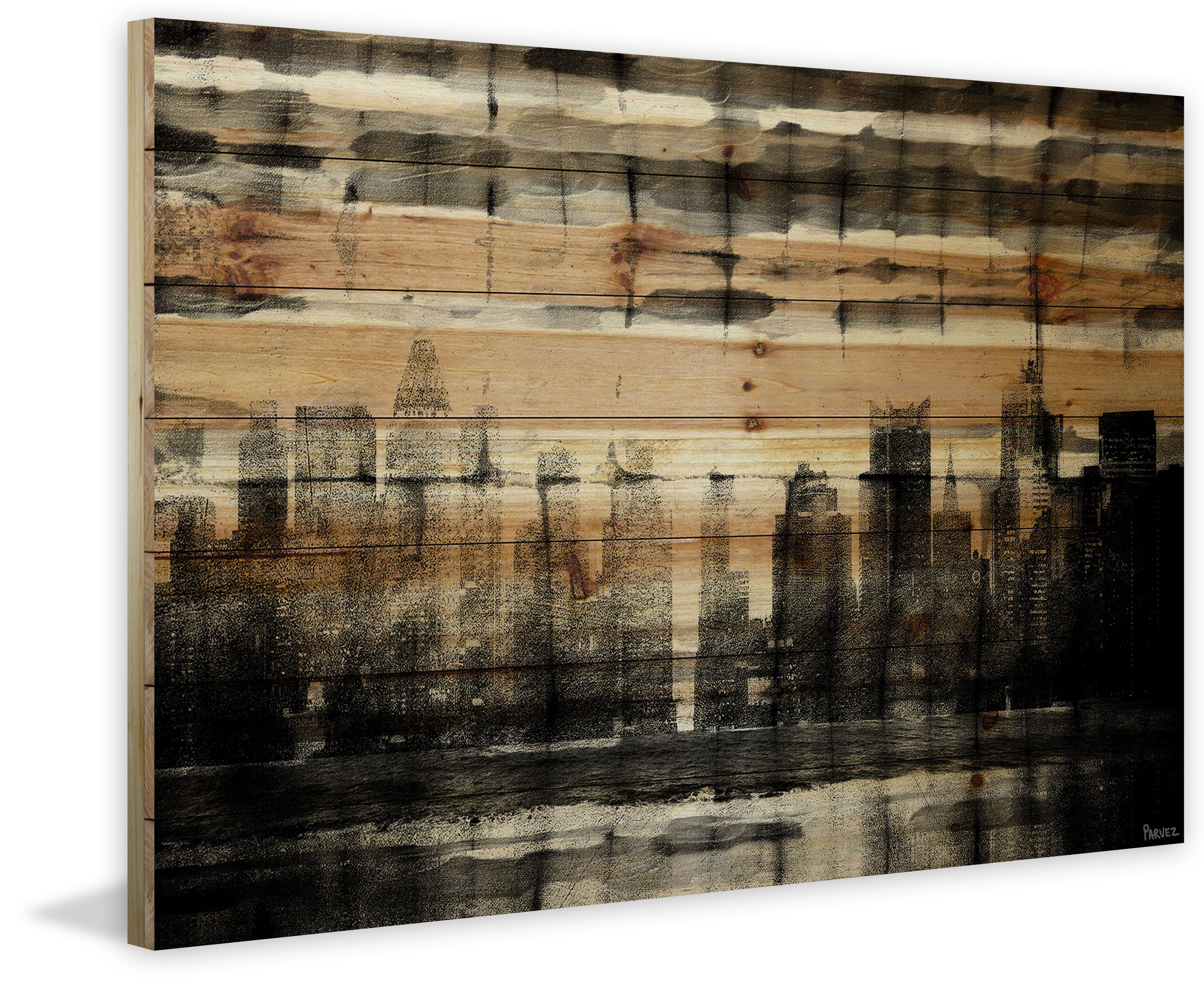 Parvez Taj 'Distant Giants' by Parvez Taj Painting Print on Natural ...