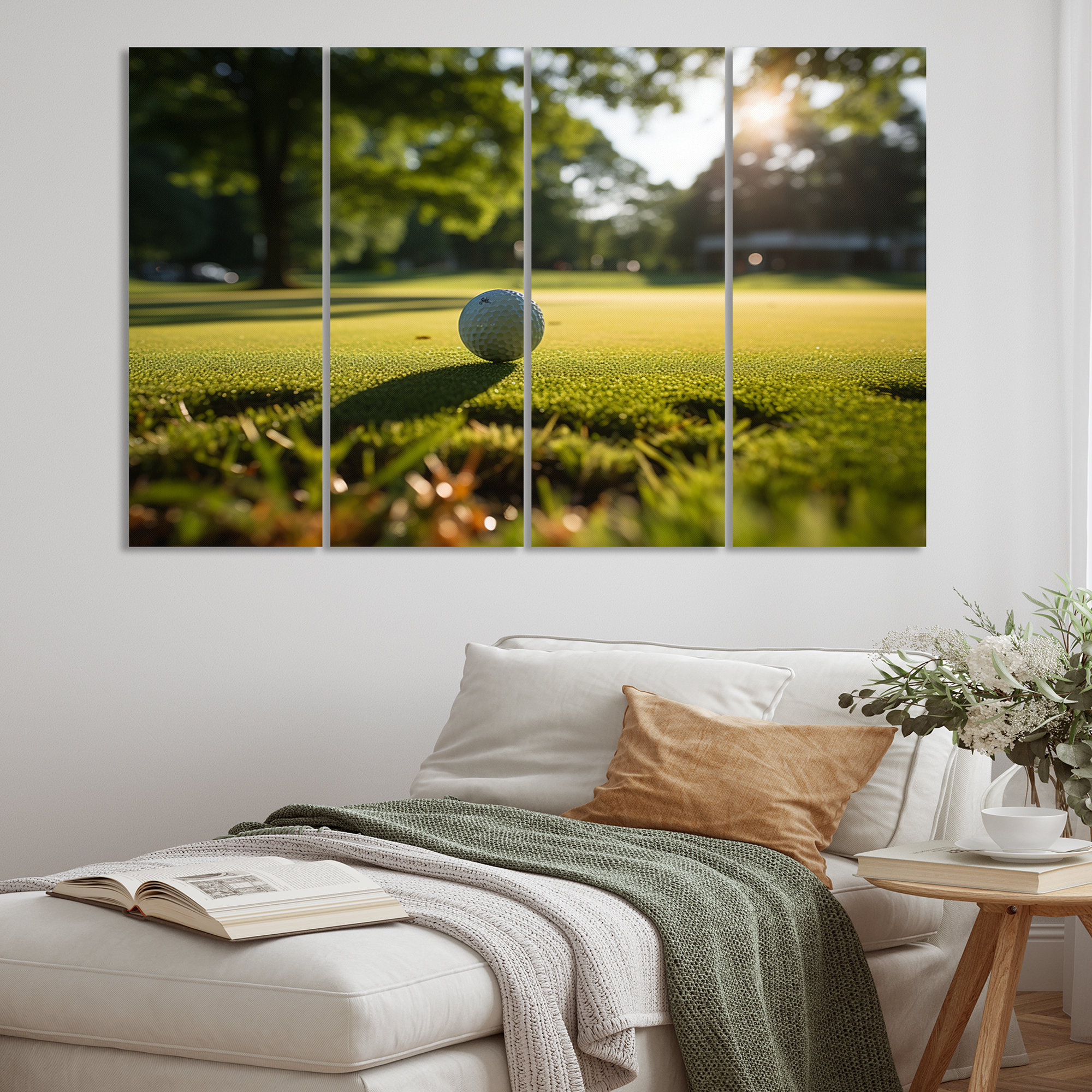 Ebern Designs Golf Putting Green Tranquility III On Canvas 4 Pieces ...