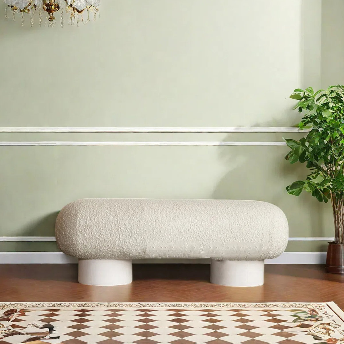 Ebern Designs Lamb stool cloakroom clothing store rest stool | Wayfair