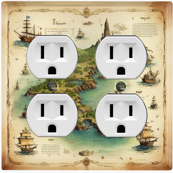 WorldAcc Metal Light Switch Plate Outlet Cover (Ship Travel Castle ...