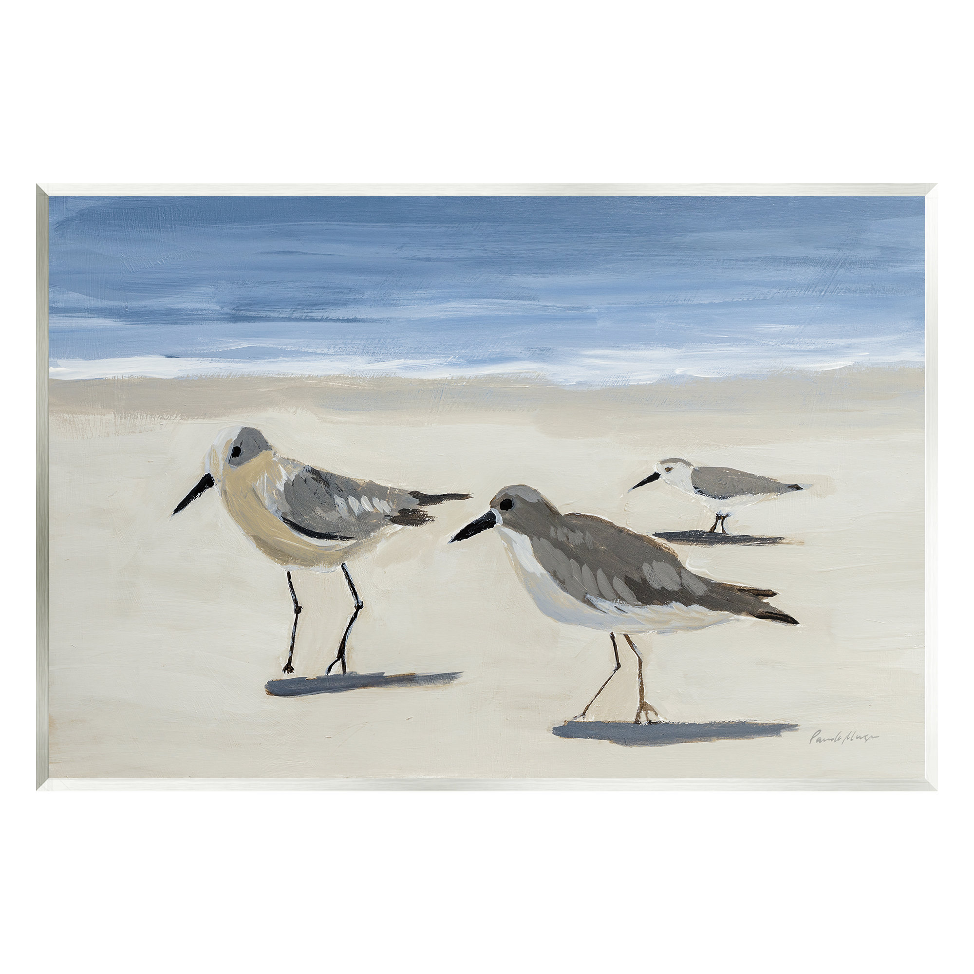 Stupell Industries Sandpipers on Shore Painting Canvas Wall Art Design ...