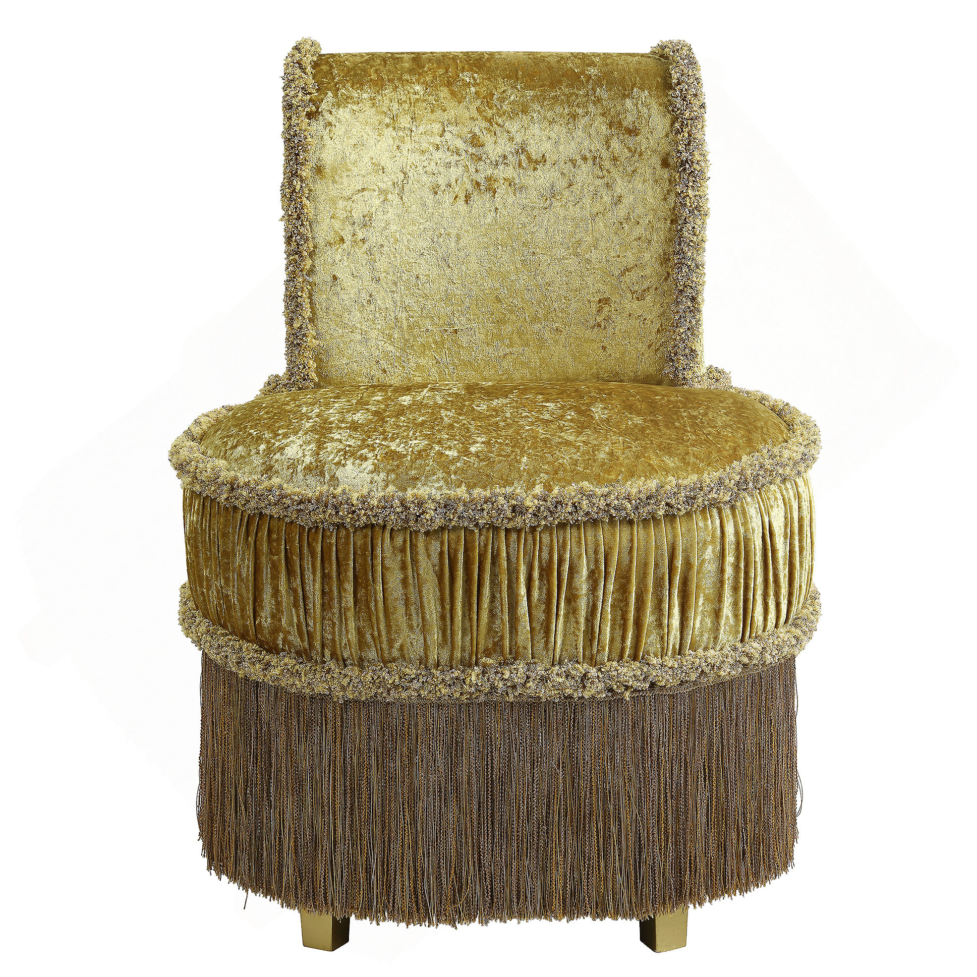 Rosdorf Park Gold Vanity Stool with Button Tufted | Wayfair