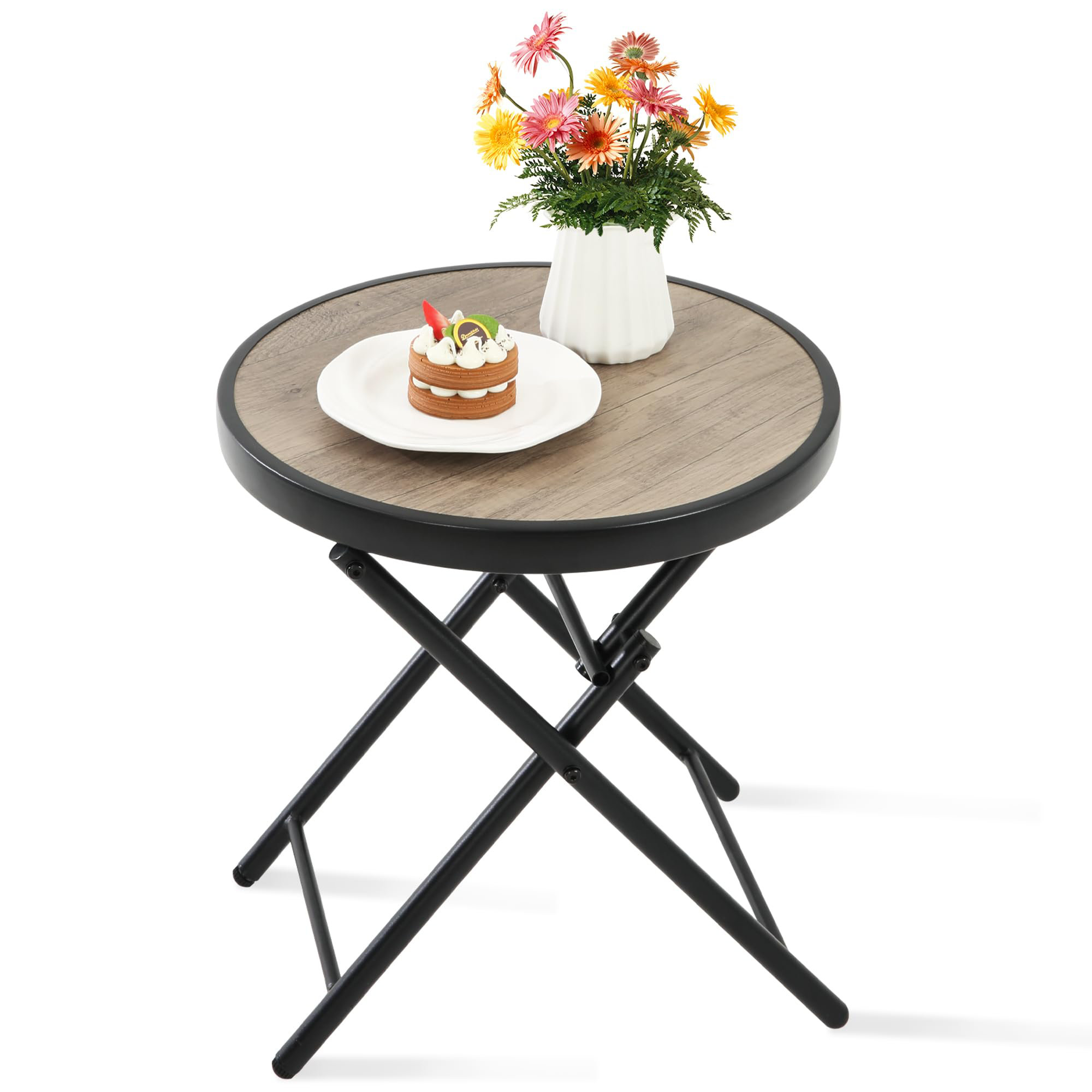 Ebern Designs Folding Outdoor Side Table Portable Tables Small 17.5 ...