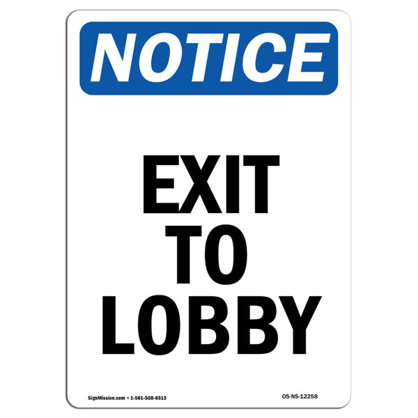 SignMission Notice - Exit to Lobby Sign | Wayfair