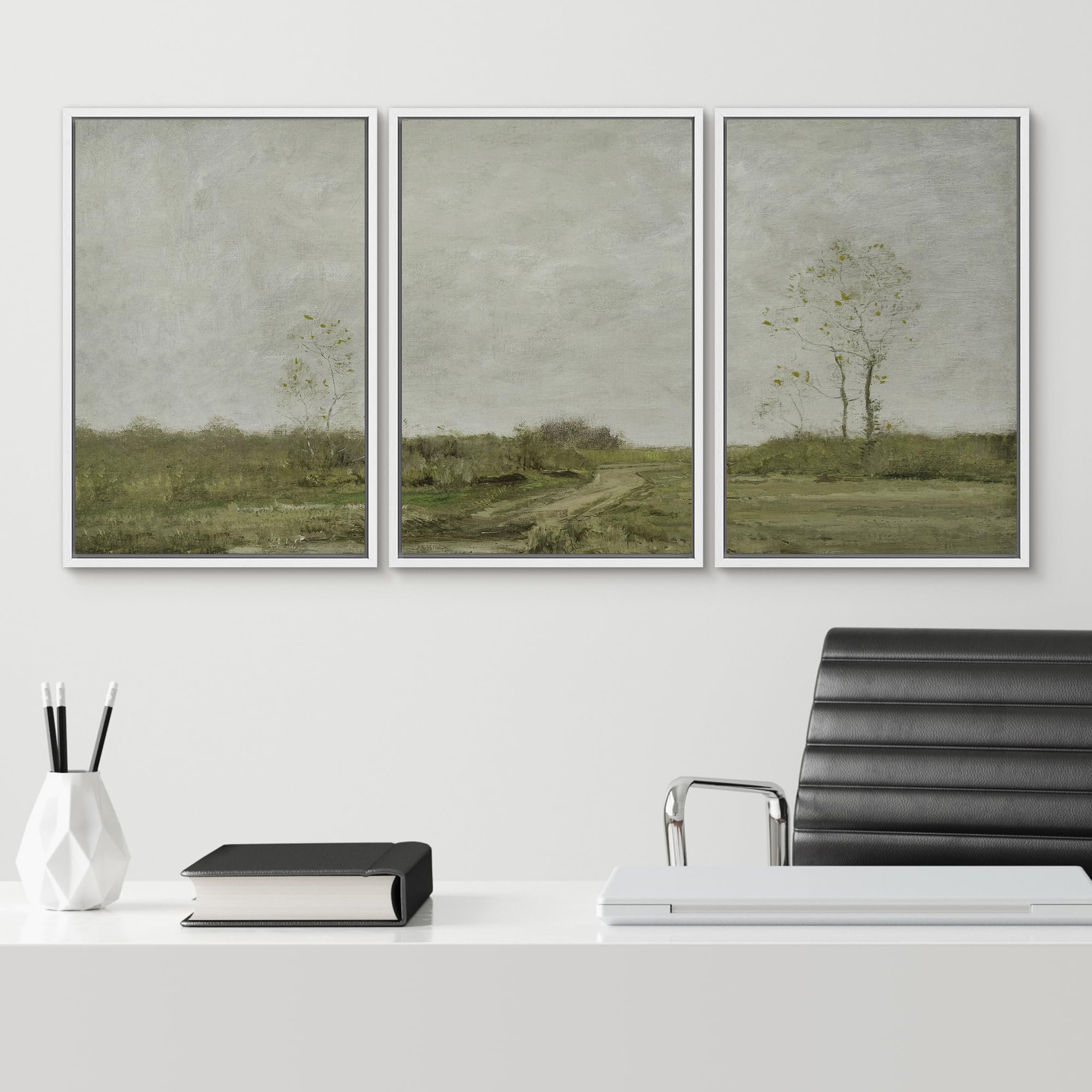 wall26 " Solitary Pathway Single Tree Landscape Illustration Rustic ...