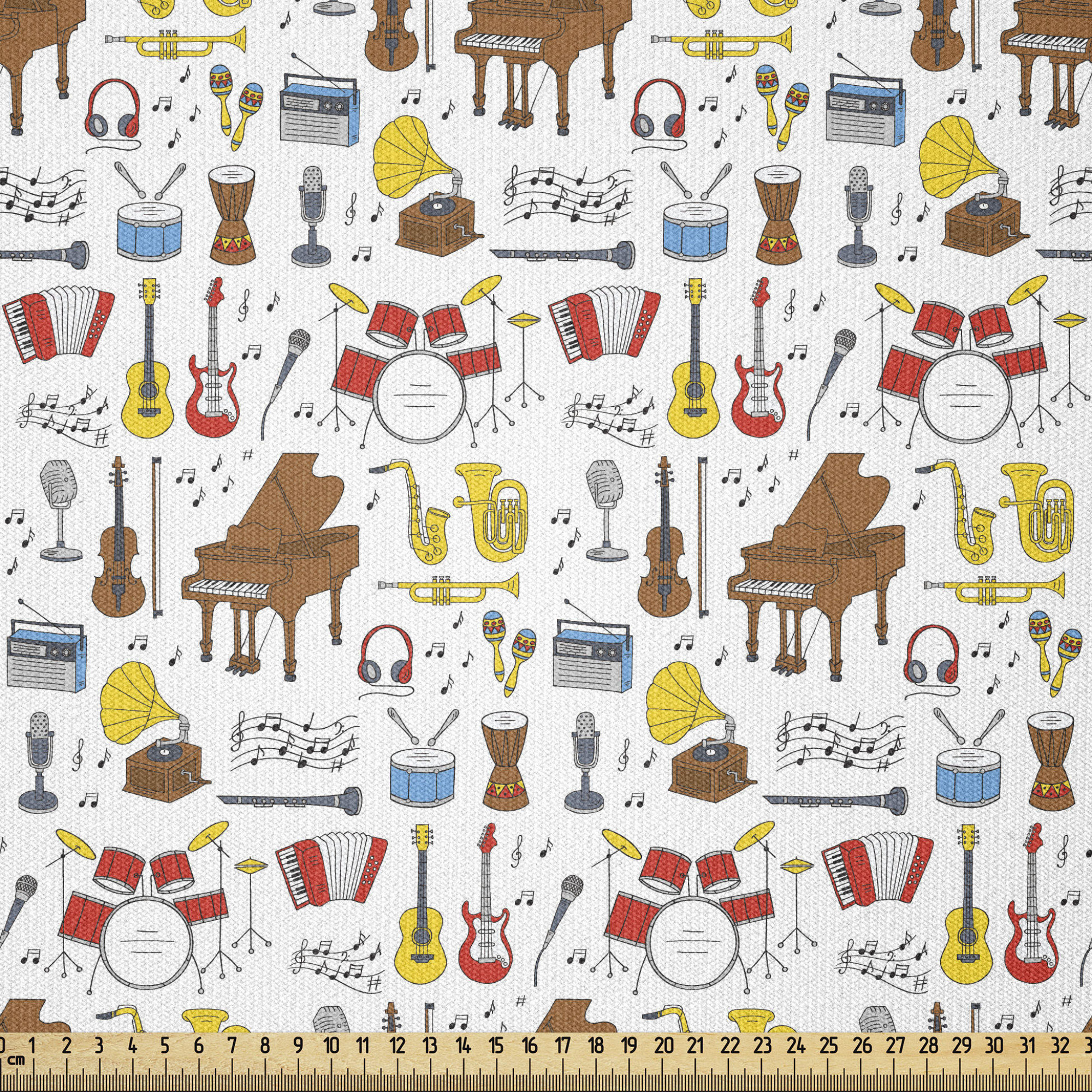 East Urban Home Ambesonne Jazz Music Fabric By The Yard, Musical ...