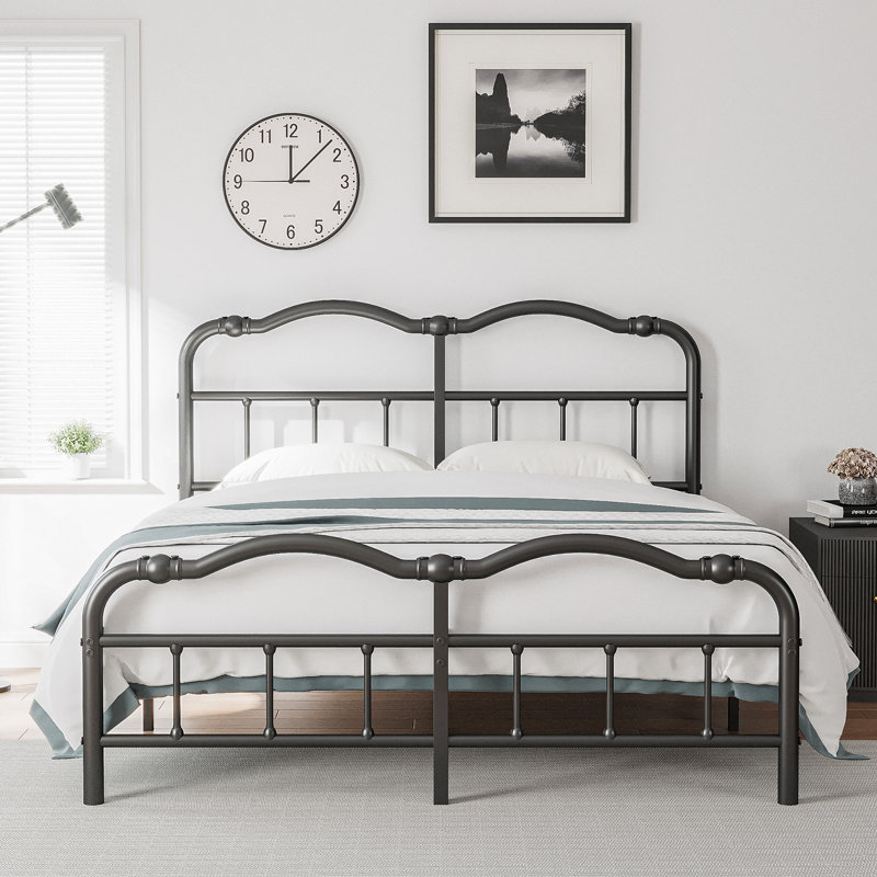 Williston Forge Amylia Double Wave Headboard and Footboard Heavy Duty ...