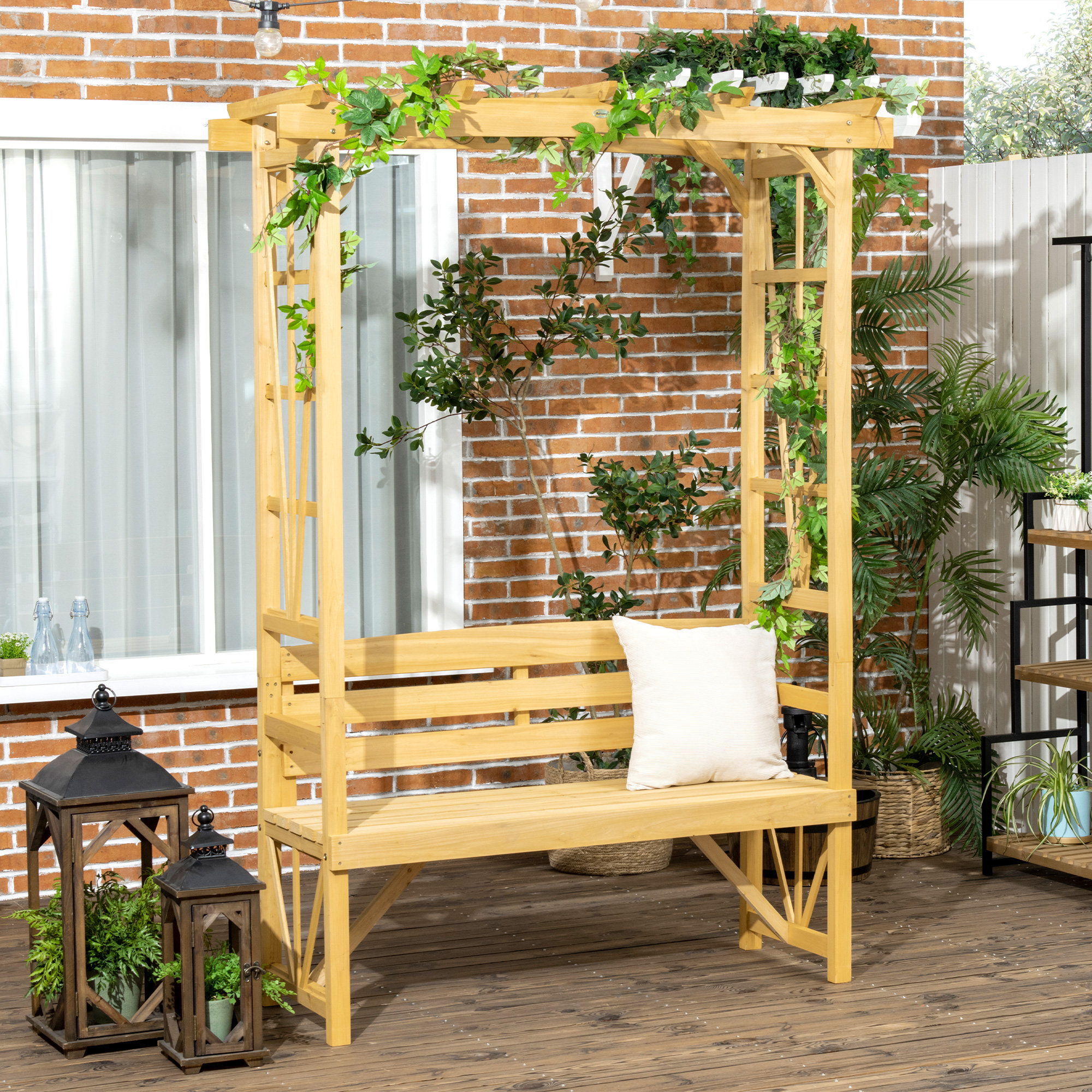 Red Barrel Studio® Evmorfia Wooden Garden Bench | Wayfair