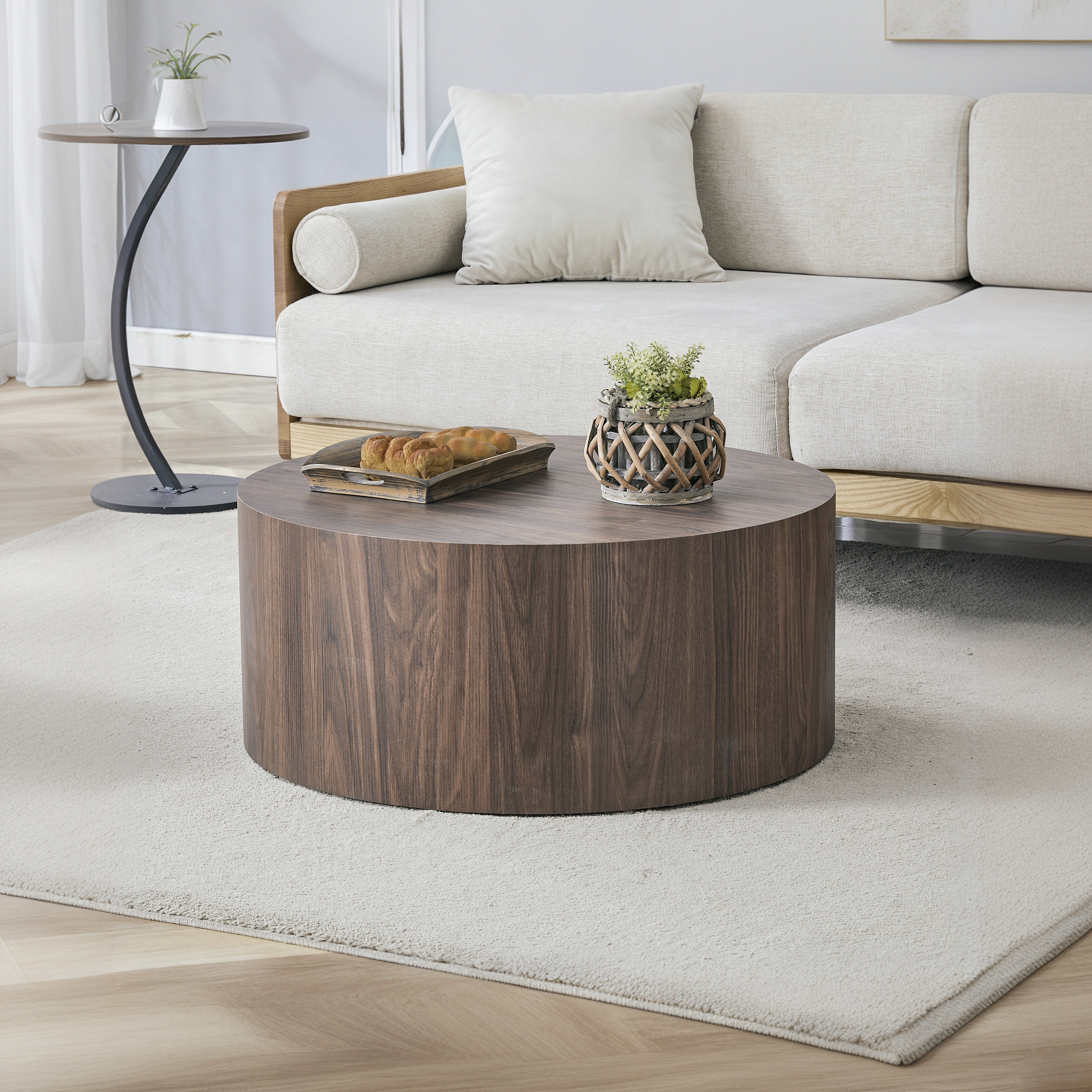 Latitude Run® Modern Minimalist Cylindrical Coffee Table | Wayfair