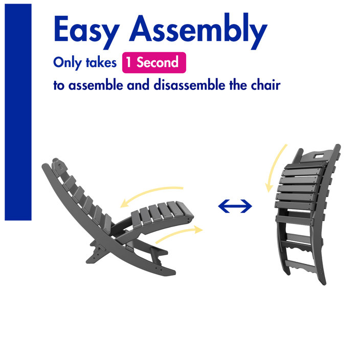 Highland Dunes Alexeya Plastic Folding Adirondack Chair & Reviews | Wayfair