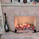 AMS Fireplace Modern Free Standing Clear Glass Fireplace Screen with ...