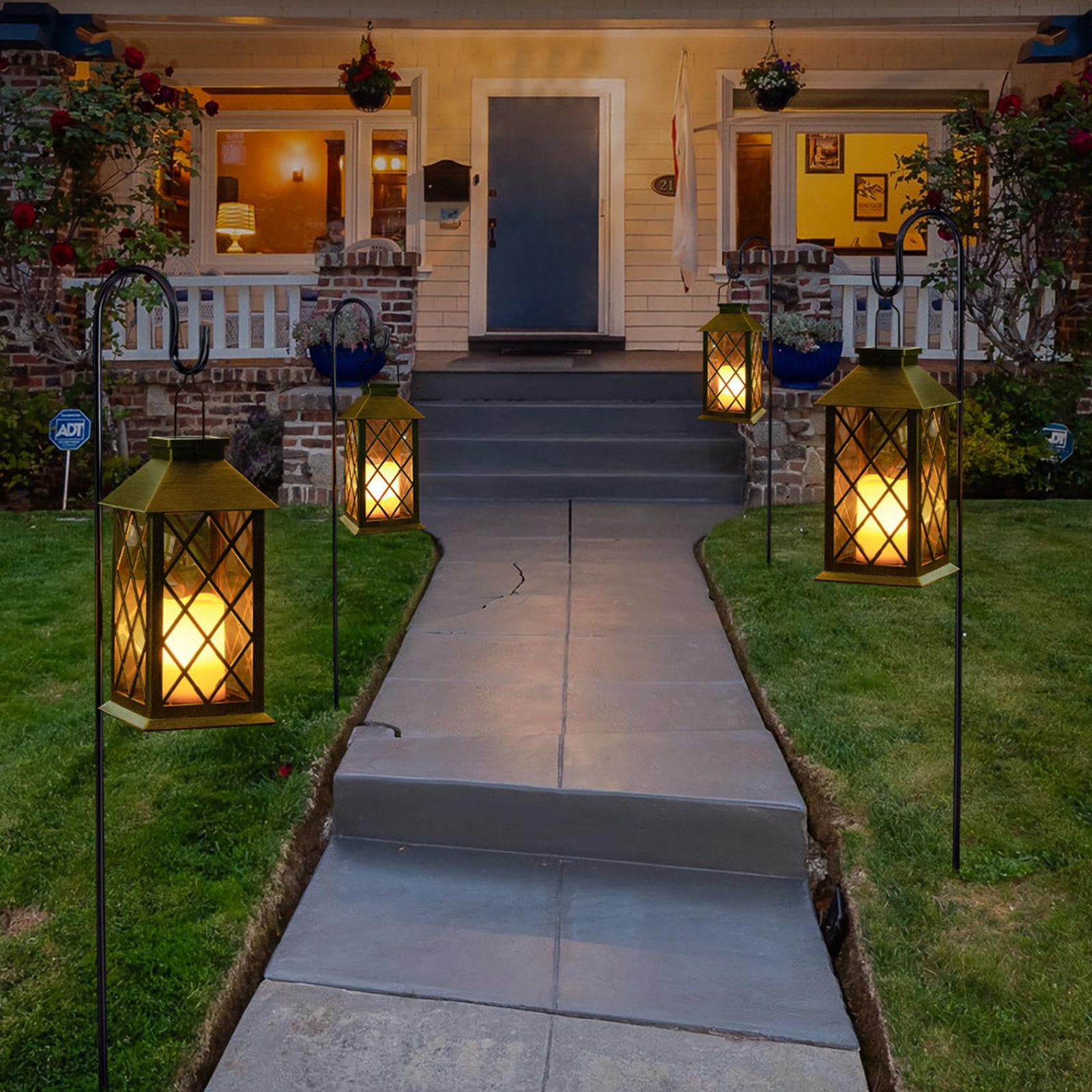 TULGIX 14" Solar Lanterns Outdoor Waterproof Garden Lanterns - Wayfair ...