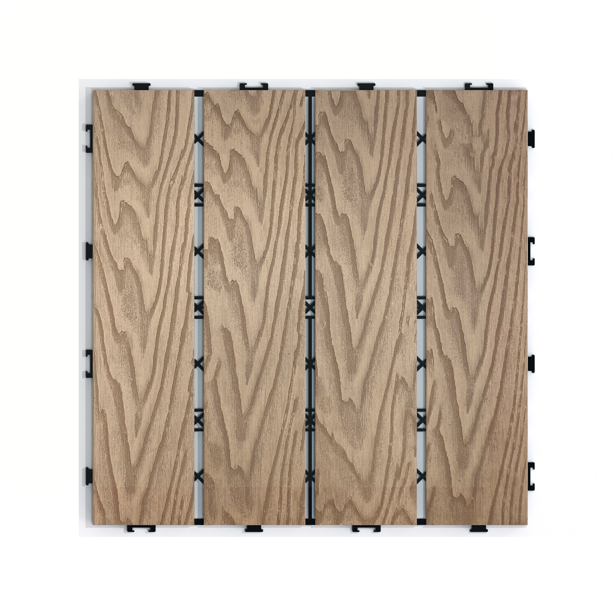 Serene Resin Wood-Plastic Composite Patio Deck Tiles DIY Interlocking ...