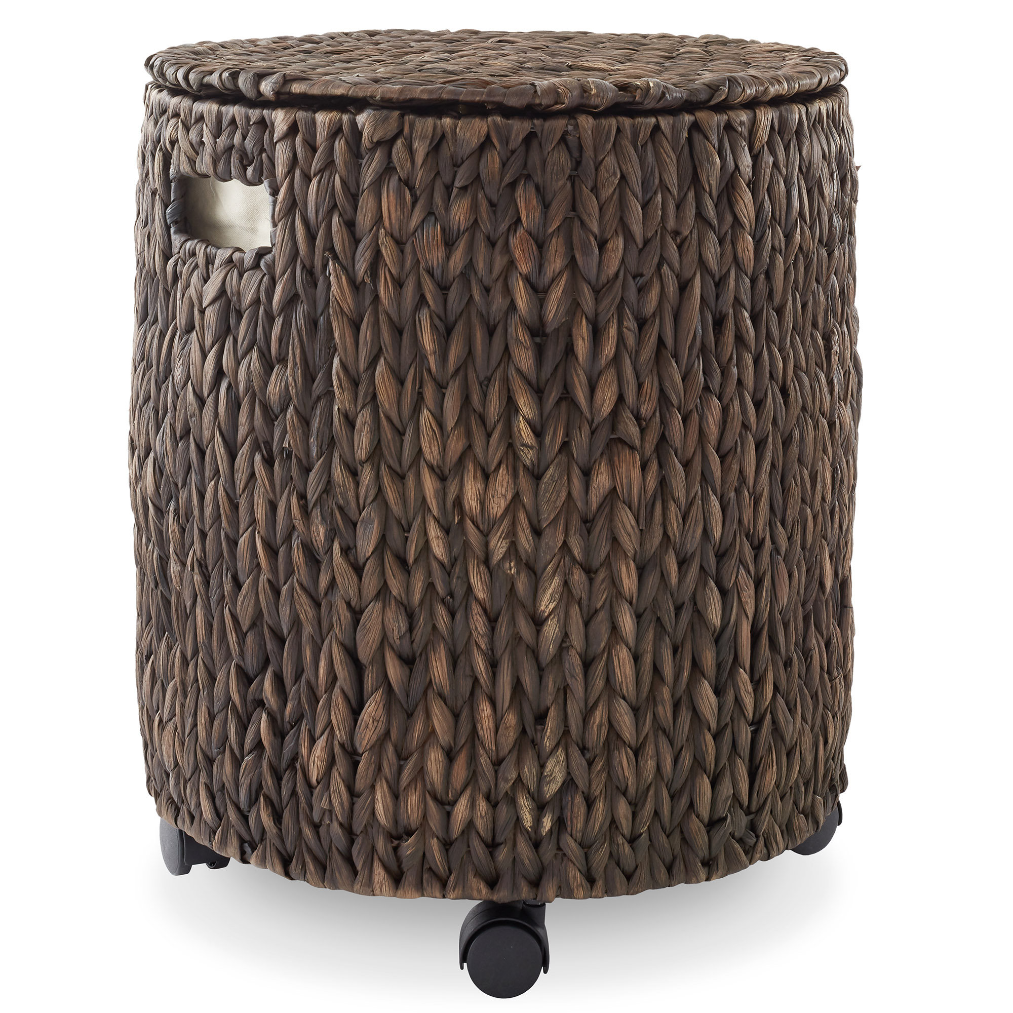 Gracie Oaks Rolling Storage Basket with Lid and Locking Wheels ...