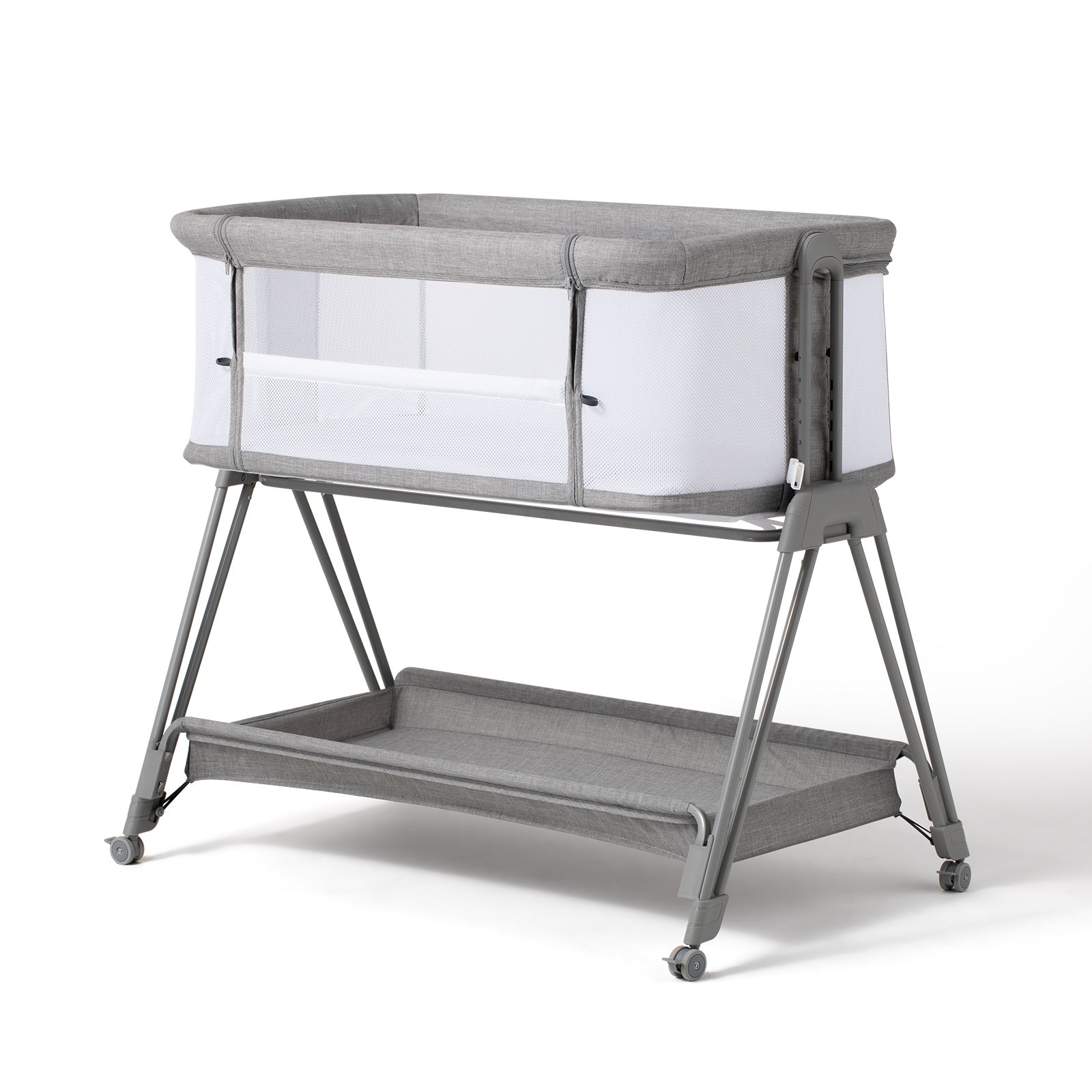 Zoomie Kids Baby Bassinet Bedside Sleeper with Wheels and Storage Tray ...
