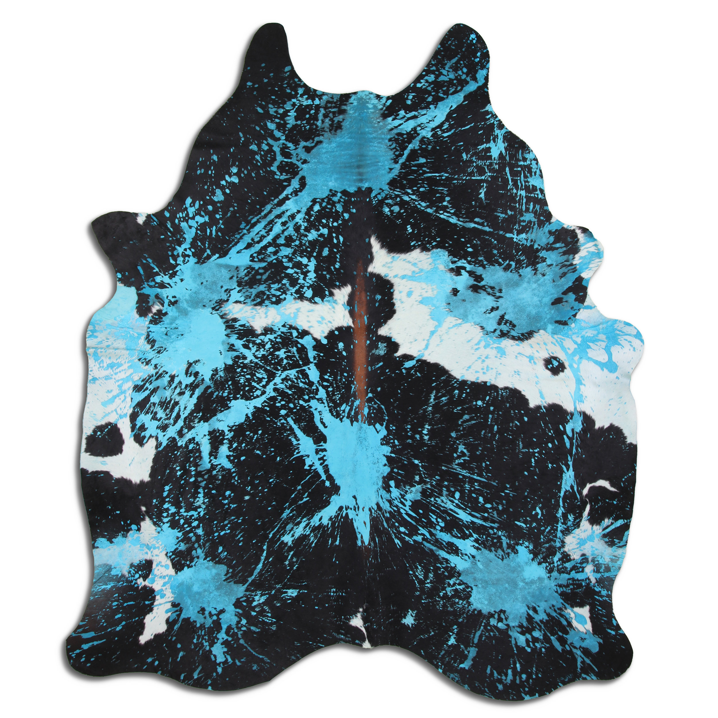 RugAddiction Handmade Cowhide Blue/Black Area Rug | Wayfair