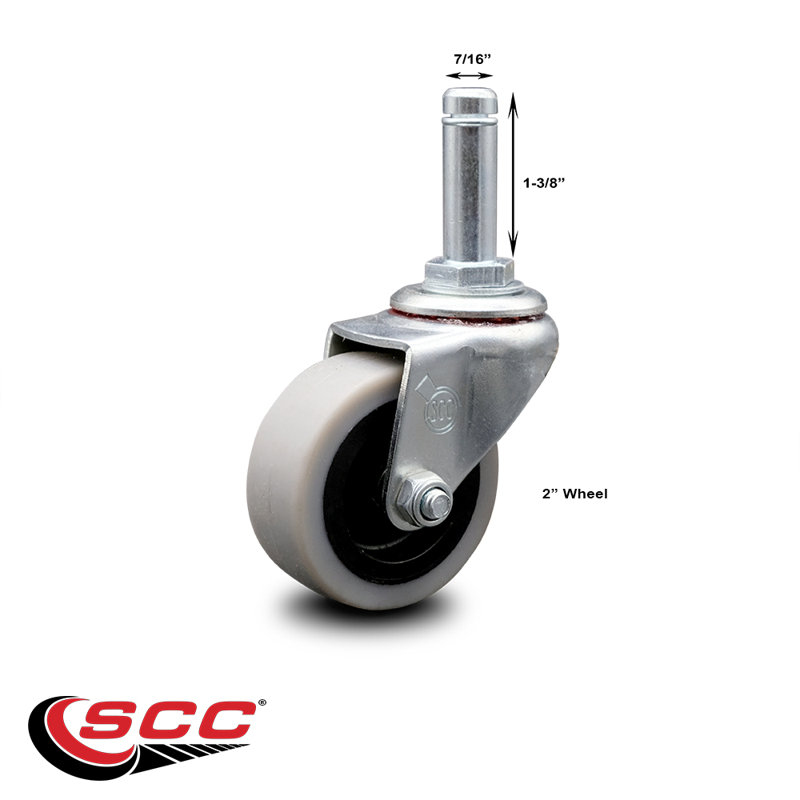 Service Caster Thermoplastic Rubber Wheel 1-3/8 Grip Ring Stem Caster ...