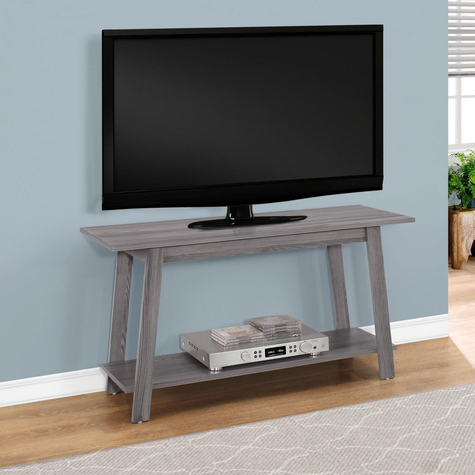 Ebern Designs Compact Media Console with Open Shelves | Wayfair