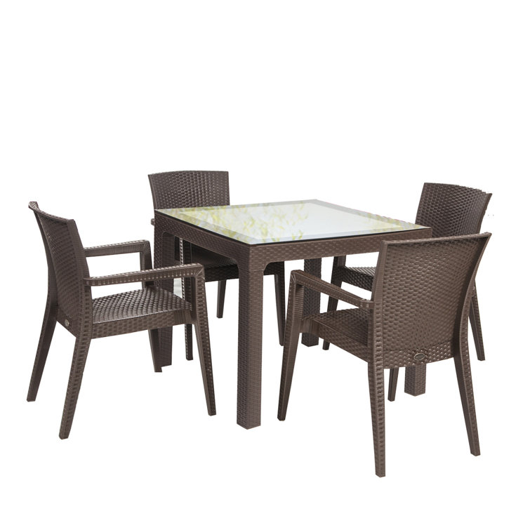 Rainbow Outdoor 4 - Person Square Outdoor Dining Set | Wayfair