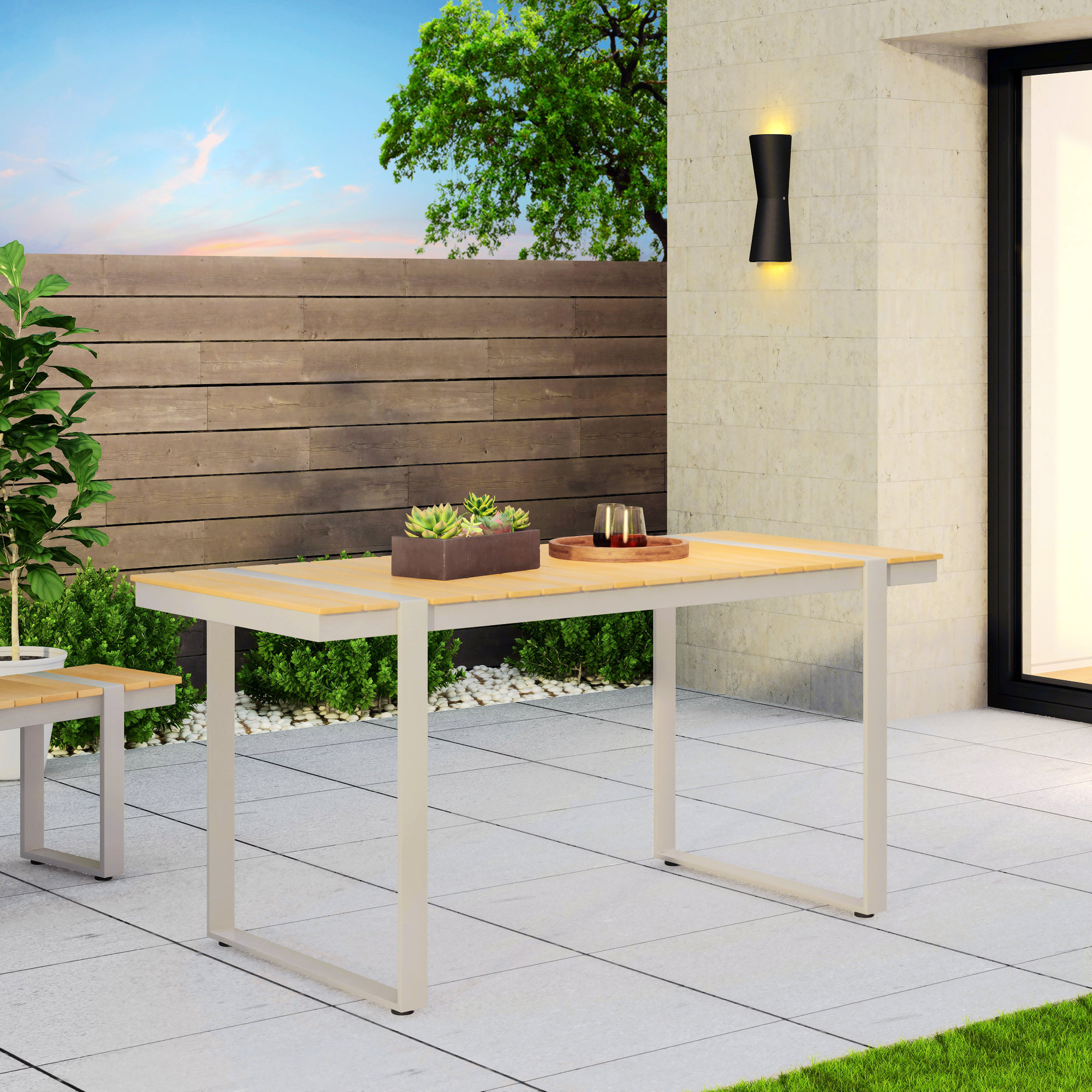 Latitude Run® Costanza Rectangular 27.5'' L x 62.75'' W,dinning table ...