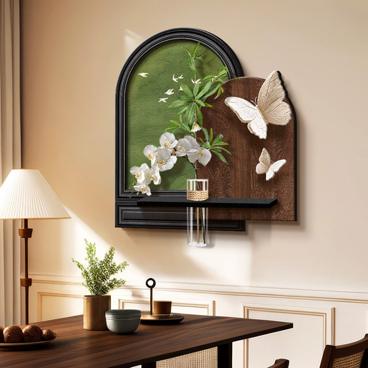 One Allium Way Picture colour Manufactured Wood Fabric membrane Wall ...