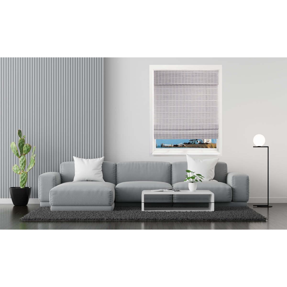 Symple Stuff Cordless Roman Window Blind Sun Shade, Light Filtering ...