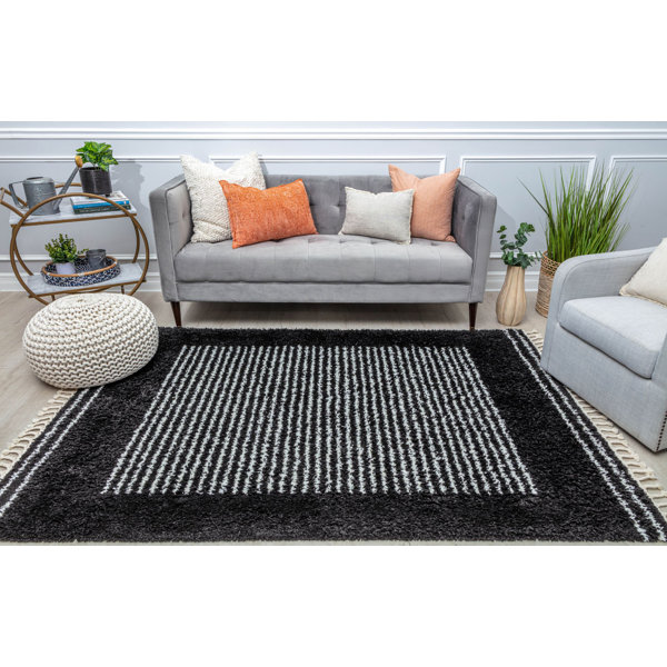George Oliver Colletti Bennett Modern Ebony Twilight Area Rug & Reviews ...