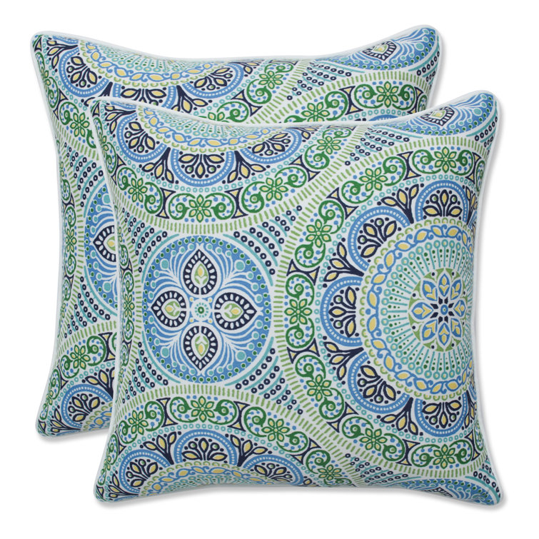 Pillow Perfect Delancey Abstract Indoor/Outdoor Reversible Throw Pillow ...