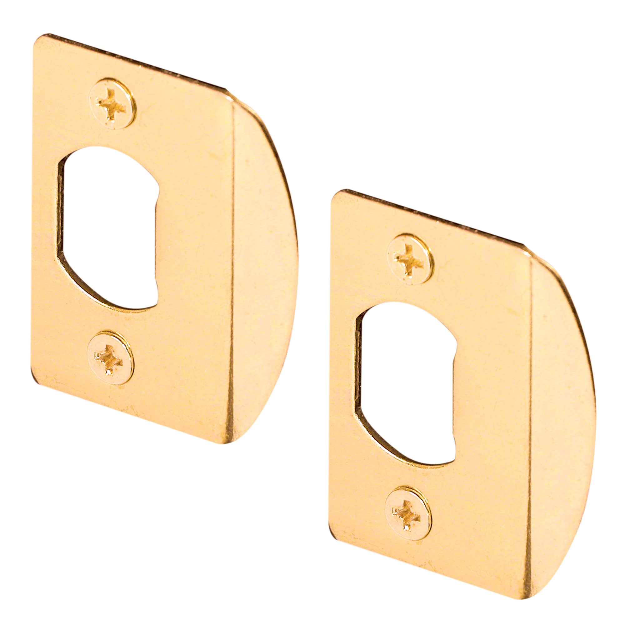 Prime-Line Standard Latch Strike, 1-5/8 in., Steel, Brass Plated Finish ...
