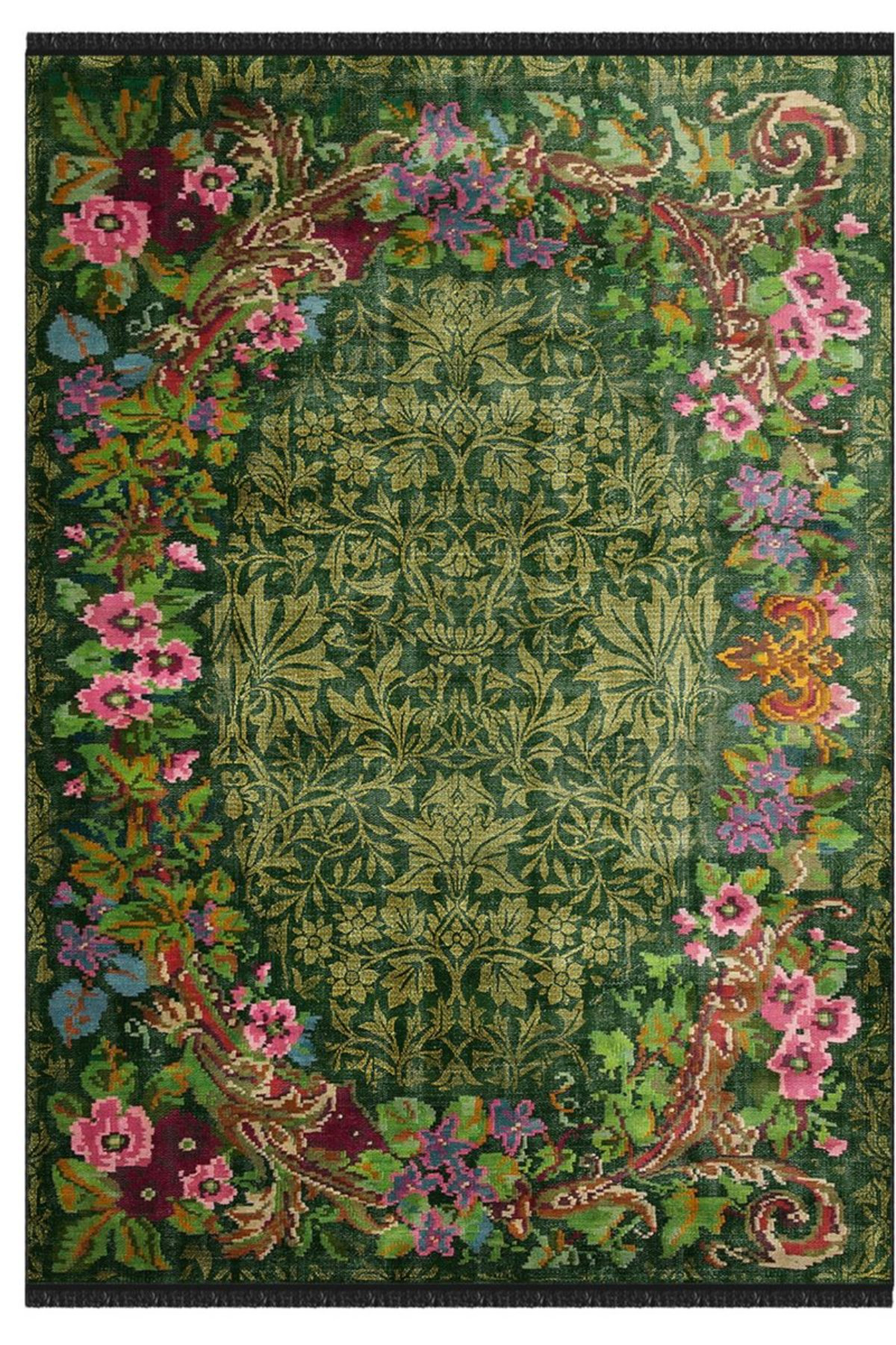 Rugpera Karabag Multicolored Color Floral Design Carpet Machine Woven ...