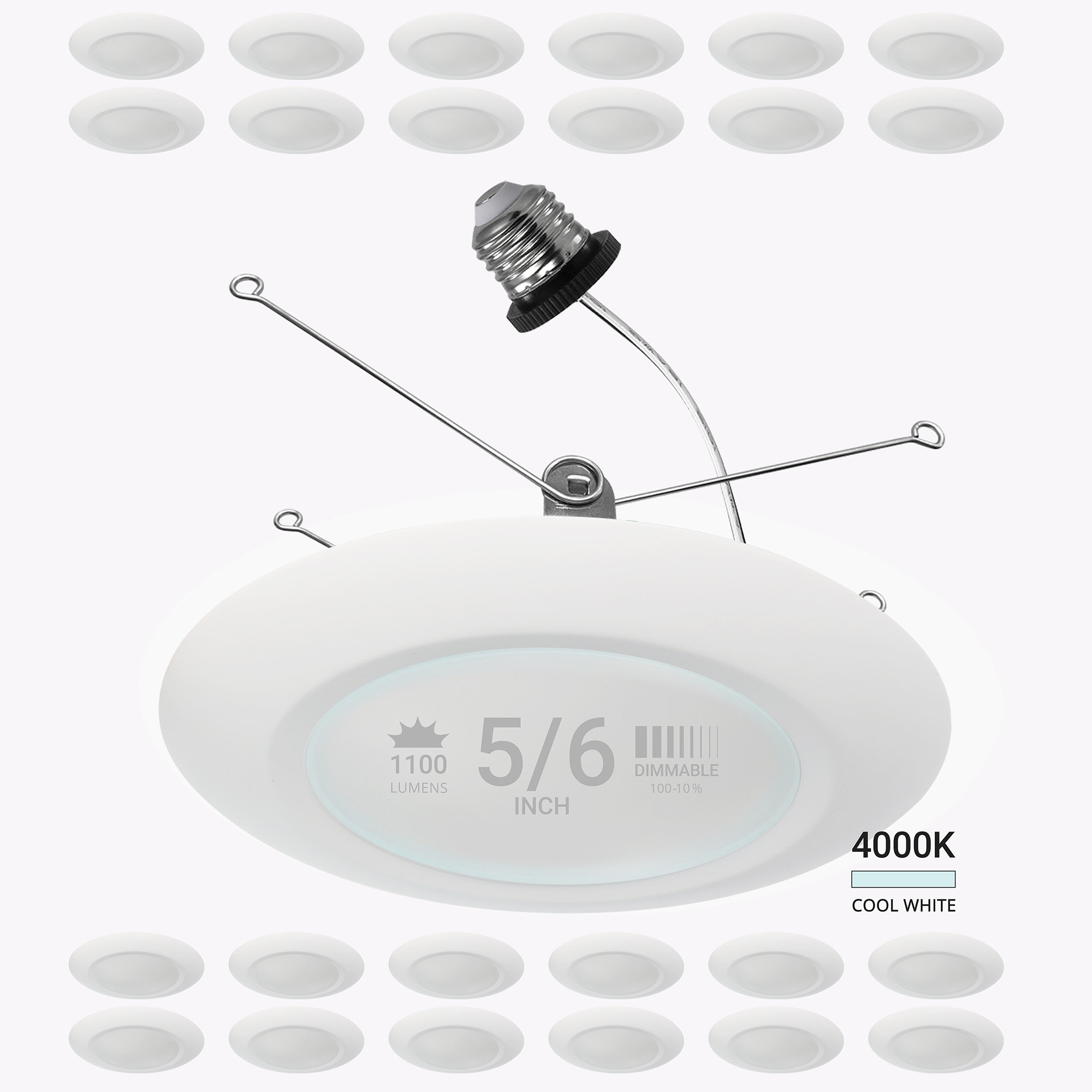 NUWATT 5/6 in. 4000K Remodel 15W Retrofit Disk Light E26 Base LED ...