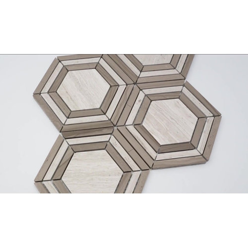 Supreme Tile Interspace Natural Stone Honeycomb Marble Look Mosaic Wall ...