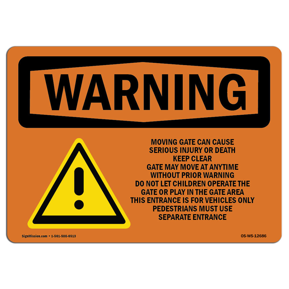 SignMission Moving Gate Can Cause Serious Injury Sign | Wayfair
