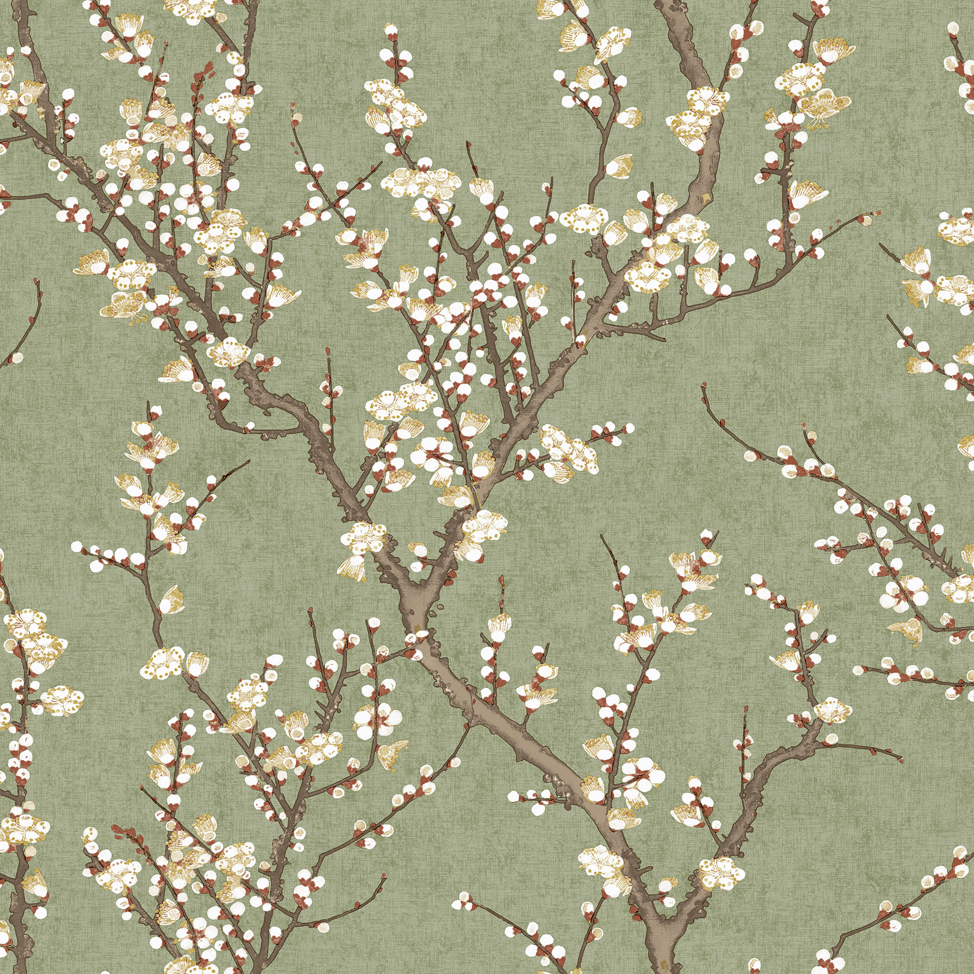 Galerie Wallcoverings Spring Blossom Sakura Tree Design 33' L x 21" W ...