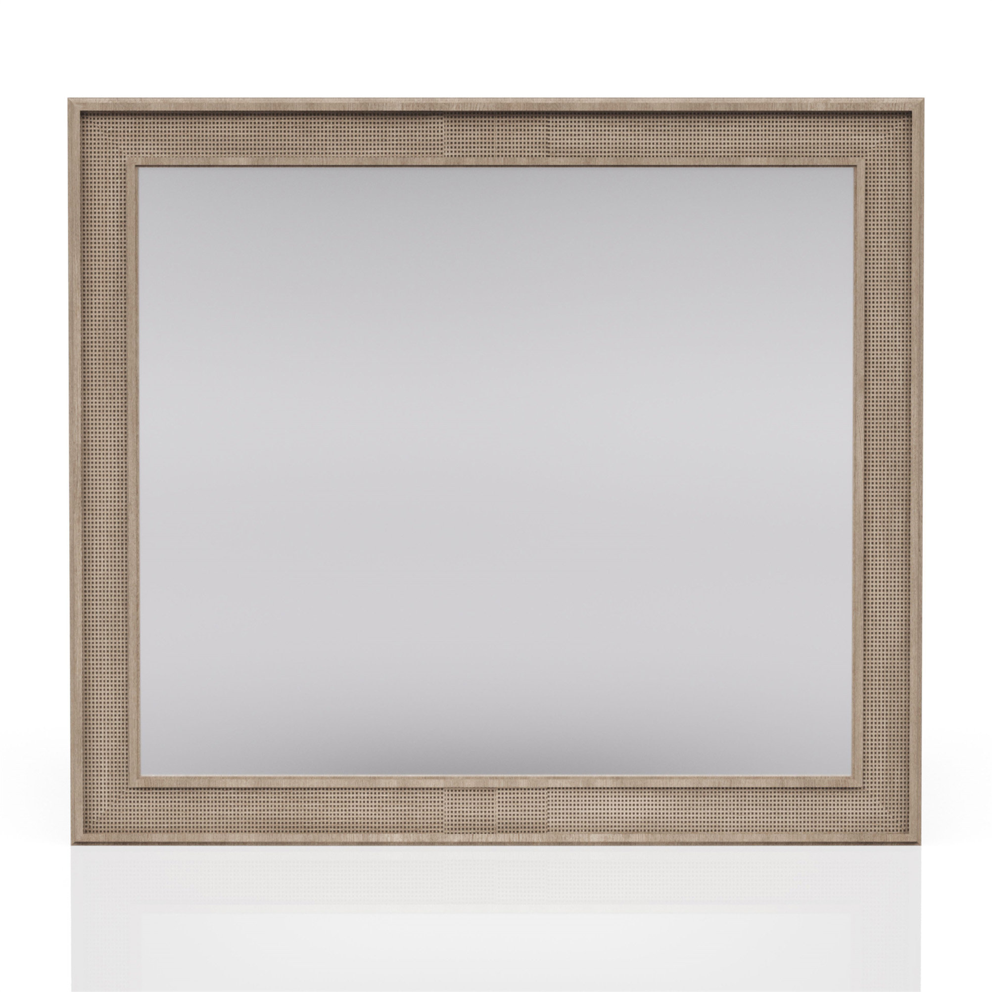 Ebern Designs Exquisite Cane Inset Mirror With Beveled Glass And ...