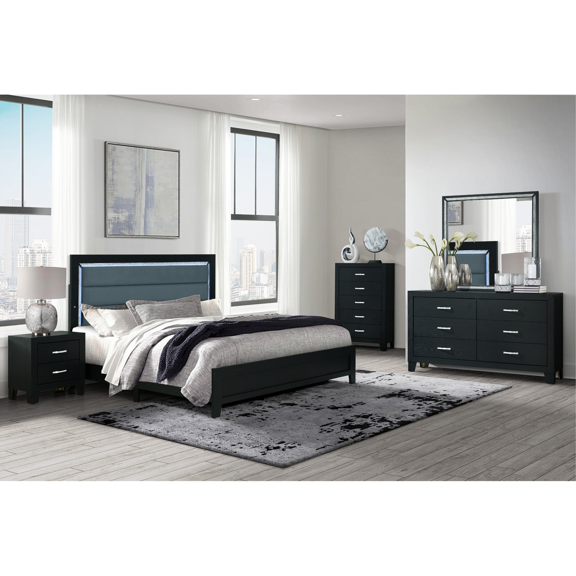 Mercer41 CARLOS BLACK 5PC QUEEN BEDROOM SET - Wayfair Canada