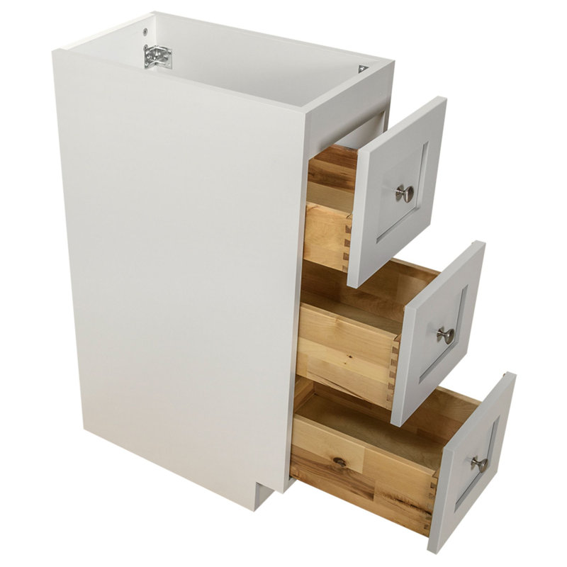 Highland Dunes Cheever Drawer Bank Shaker 12" Bathroom Vanity Base Only ...