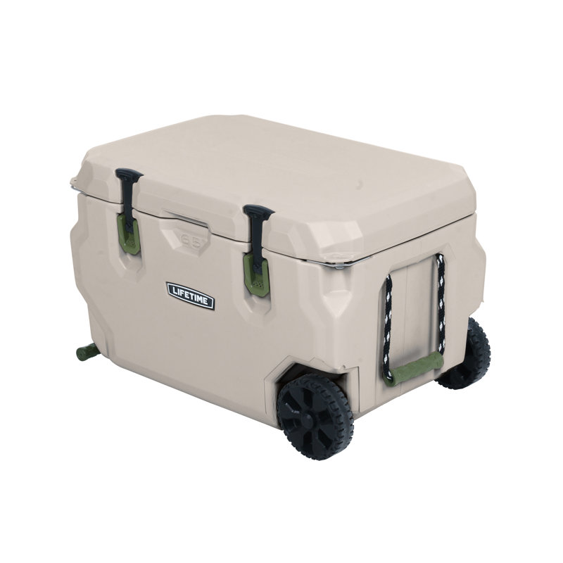 Lifetime 65 Quarts Wheeled Ice Chest Cooler , Pumice Stone/Black ...